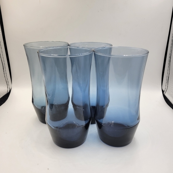 Libbey | Dining | Vintage Libbey Apollo Blue 55 Drinking Glasses Set Of ...